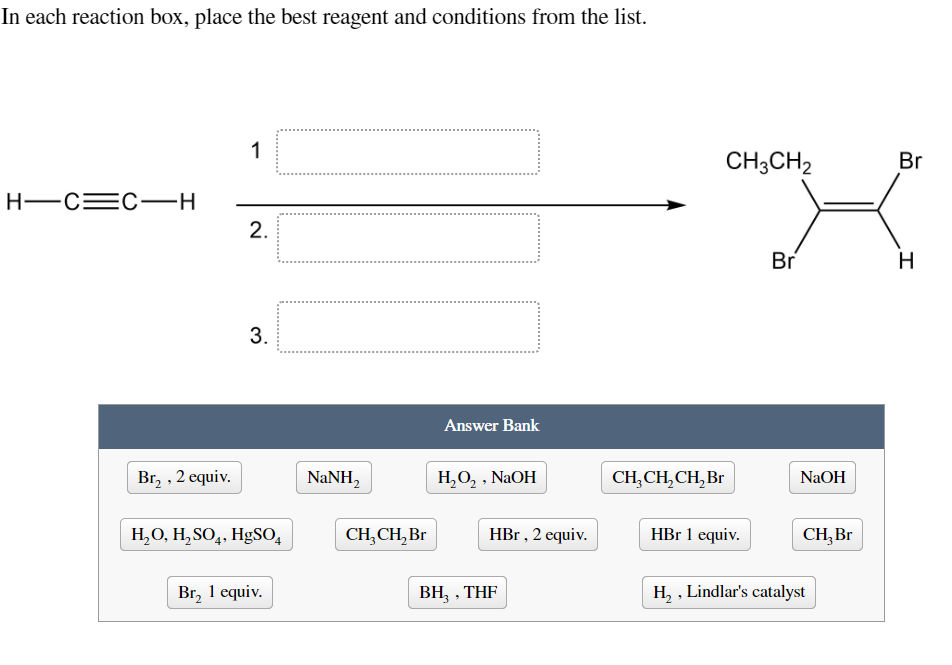 Solved In each reaction box, place the best reagent and | Chegg.com