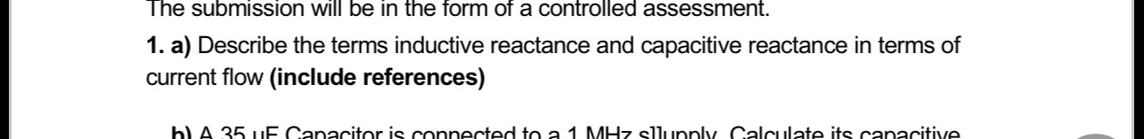 Solved a) ﻿Describe the terms inductive reactance and | Chegg.com