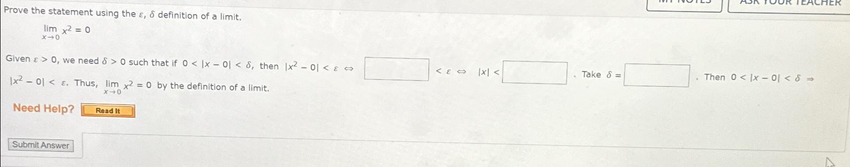 Solved Prove the statement using the ε,δ ﻿definition of a | Chegg.com
