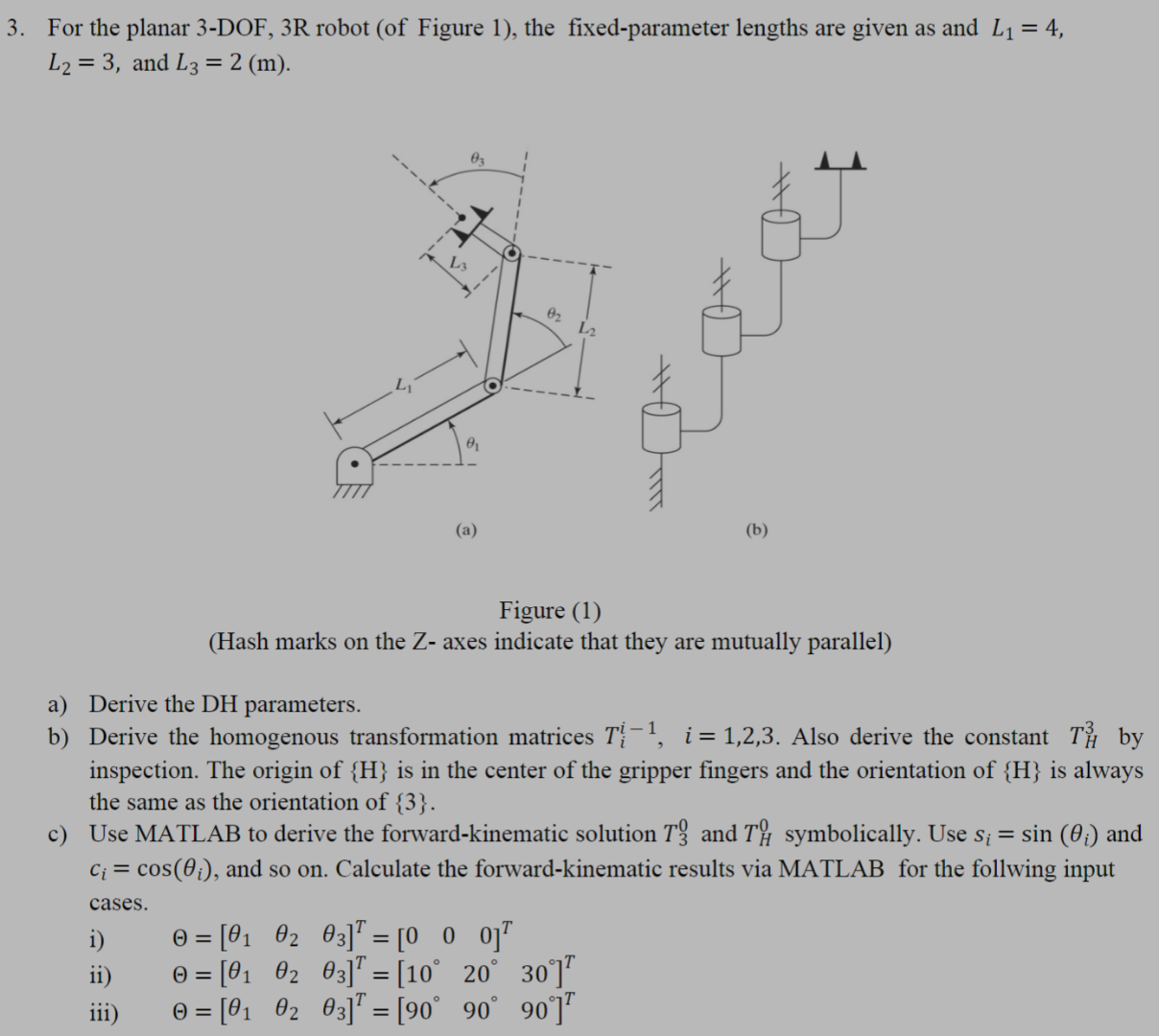 Solved show all stepsFor the planar 3-DOF, 3R robot (of | Chegg.com