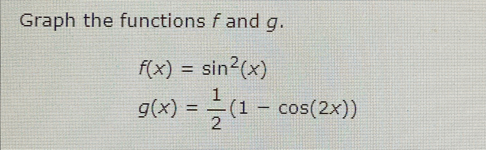 Solved Graph the functions f ﻿and | Chegg.com