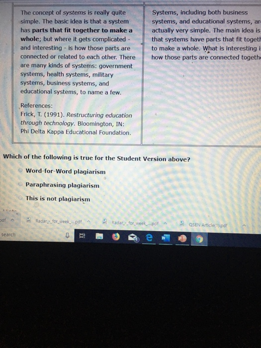 The concept of systems is really quite simple. The | Chegg.com