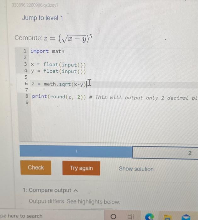Solved 328896 2200906.qx3zgy7 Jump to level 1 5 Compute: z = | Chegg.com
