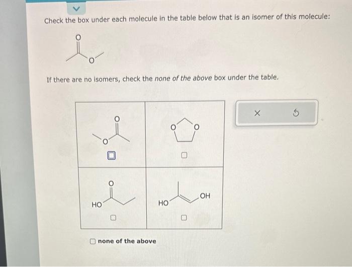Solved Check the box under each molecule in the table below | Chegg.com