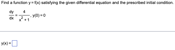 Find a function y=f(x) ﻿satisfying the given | Chegg.com