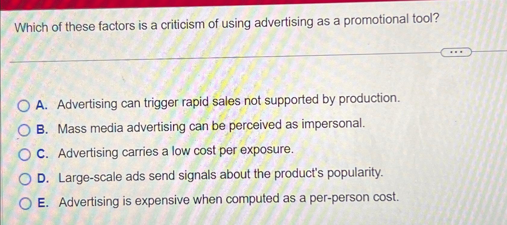 Solved Which of these factors is a criticism of using | Chegg.com