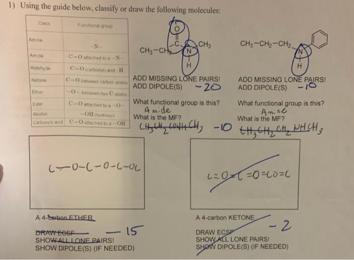 Solved 1) Using the guide below, classify or draw the | Chegg.com