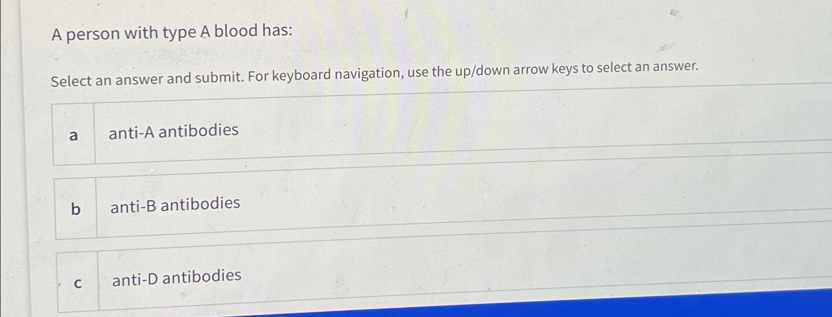 Solved A person with type A blood has:Select an answer and | Chegg.com Solved A person with type A blood has:Select an answer and | Chegg.com