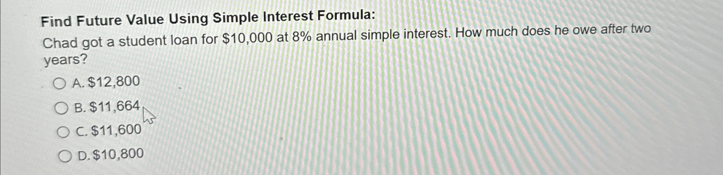 Solved Find Future Value Using Simple Interest Formula:Chad | Chegg.com