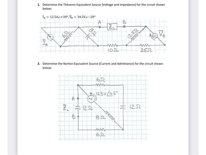 Solved 1. Determine the Thévenin Equivalent Source (Voltage | Chegg.com