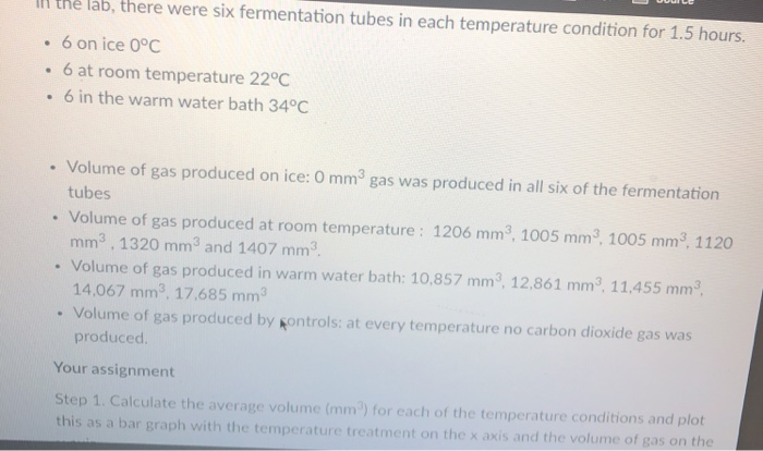 . Volume of gas produced by controls: at every | Chegg.com