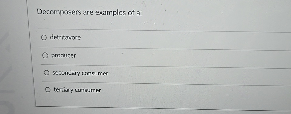 Solved Decomposers are examples of | Chegg.com