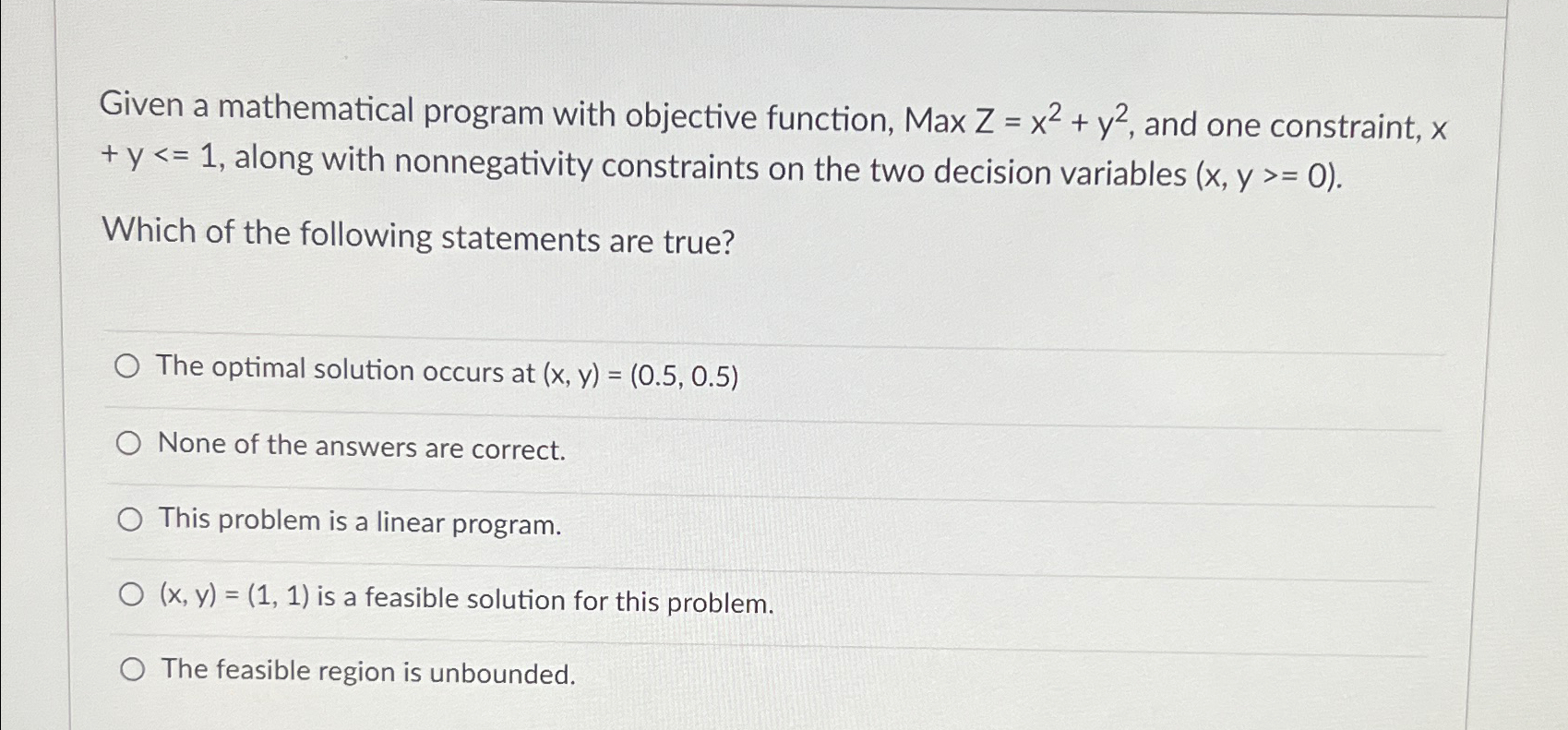 Solved Given A Mathematical Program With Objective Function 3062