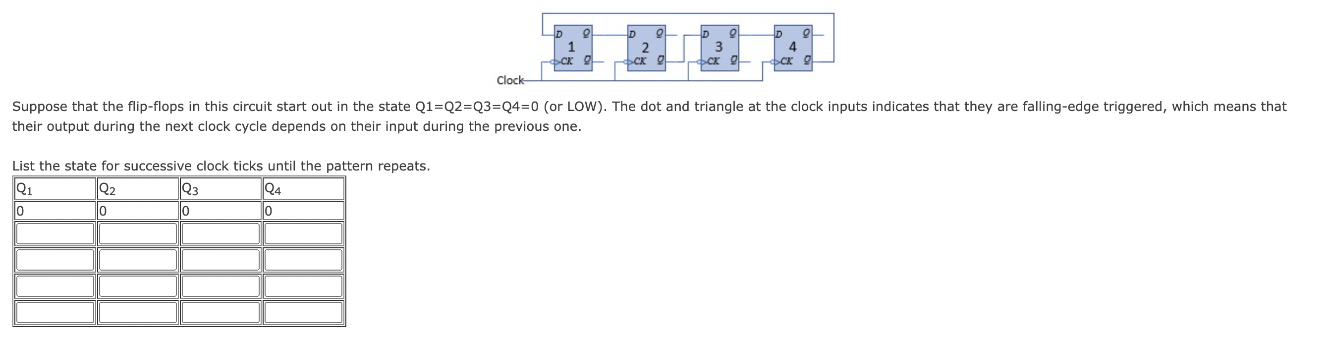 Solved their output during the next clock cycle depends on | Chegg.com