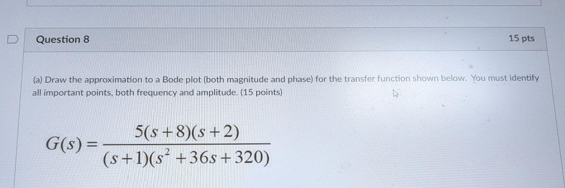Solved Question 8 15 pts (a) Draw the approximation to a | Chegg.com