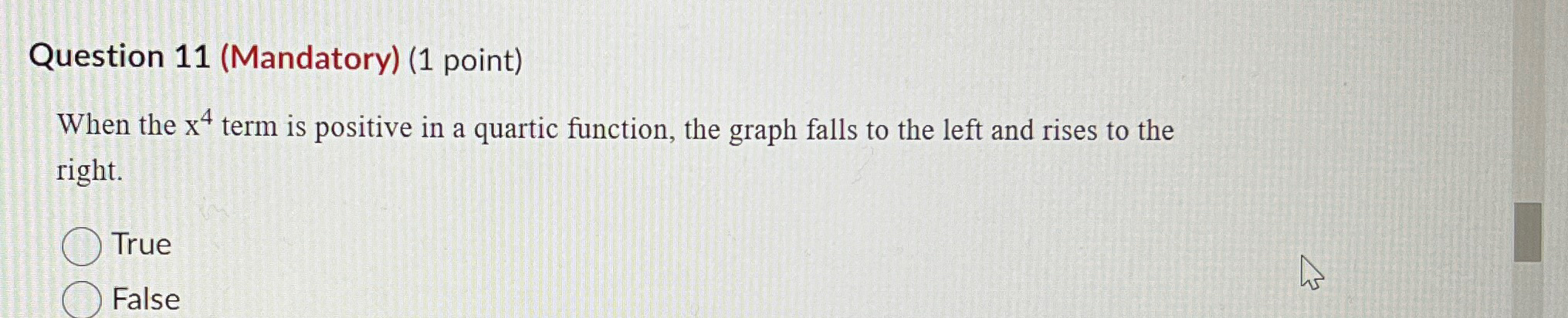 Solved Question 11 (Mandatory) (1 ﻿point)When the x4 ﻿term | Chegg.com