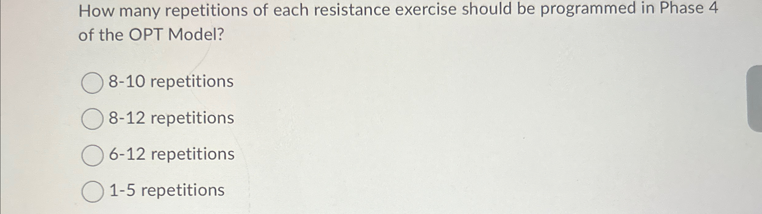 Solved How many repetitions of each resistance exercise | Chegg.com