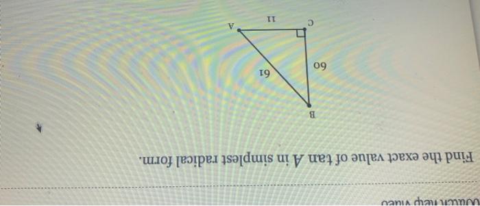 Solved nania chau mnm Find the exact value of tan A in | Chegg.com