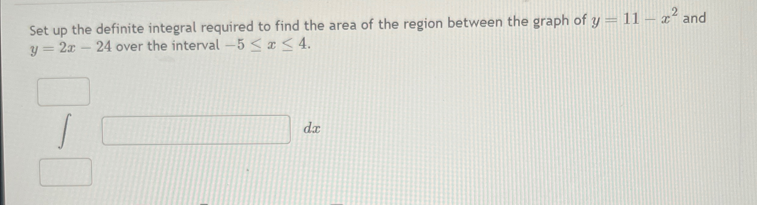 Solved Set up the definite integral required to find the | Chegg.com
