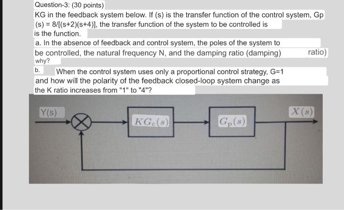 Solved KG in the feedback system below. If (s) is the | Chegg.com
