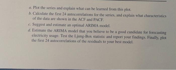 a. Plot the series and explain what can be learned | Chegg.com