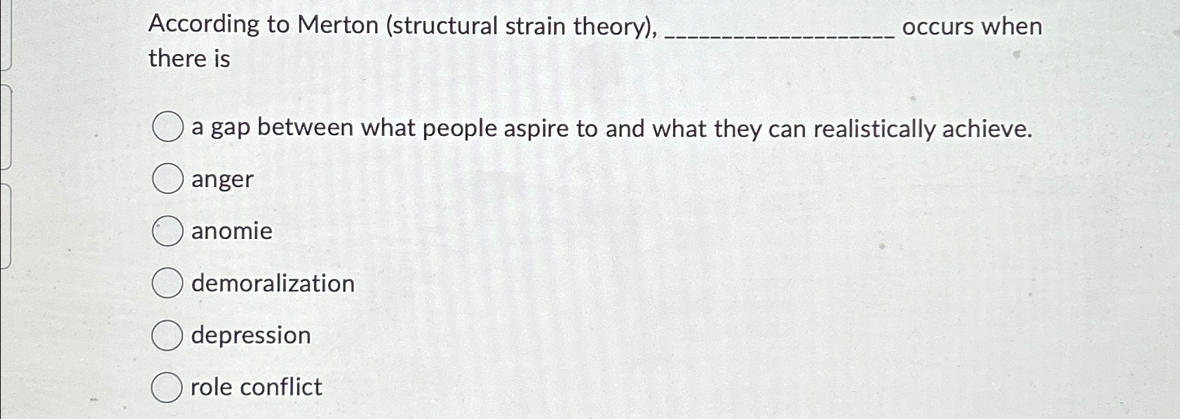 Solved According to Merton (structural strain theory), | Chegg.com