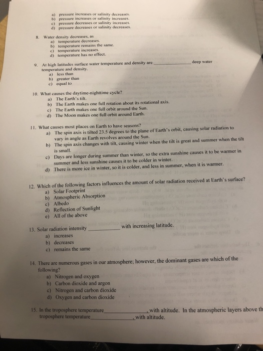 Solved Name SCGI 20 Introduction to Oceanography Homework | Chegg.com