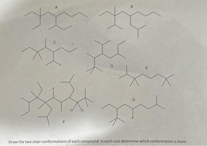 Solved Draw the two chair conformations of each compound. In | Chegg.com