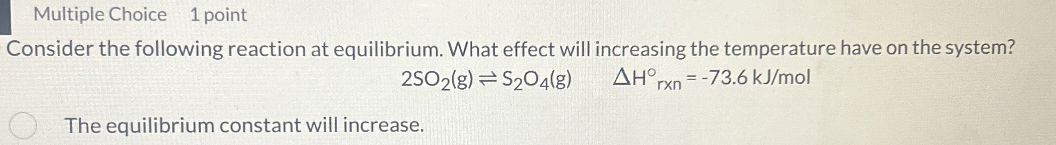 Solved Multiple Choice 1 ﻿pointConsider the following | Chegg.com