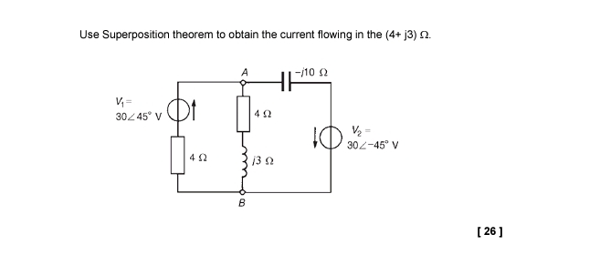 Solved Use Superposition theorem to obtain the current | Chegg.com