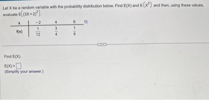 Solved Let X be a random variable with the probability | Chegg.com