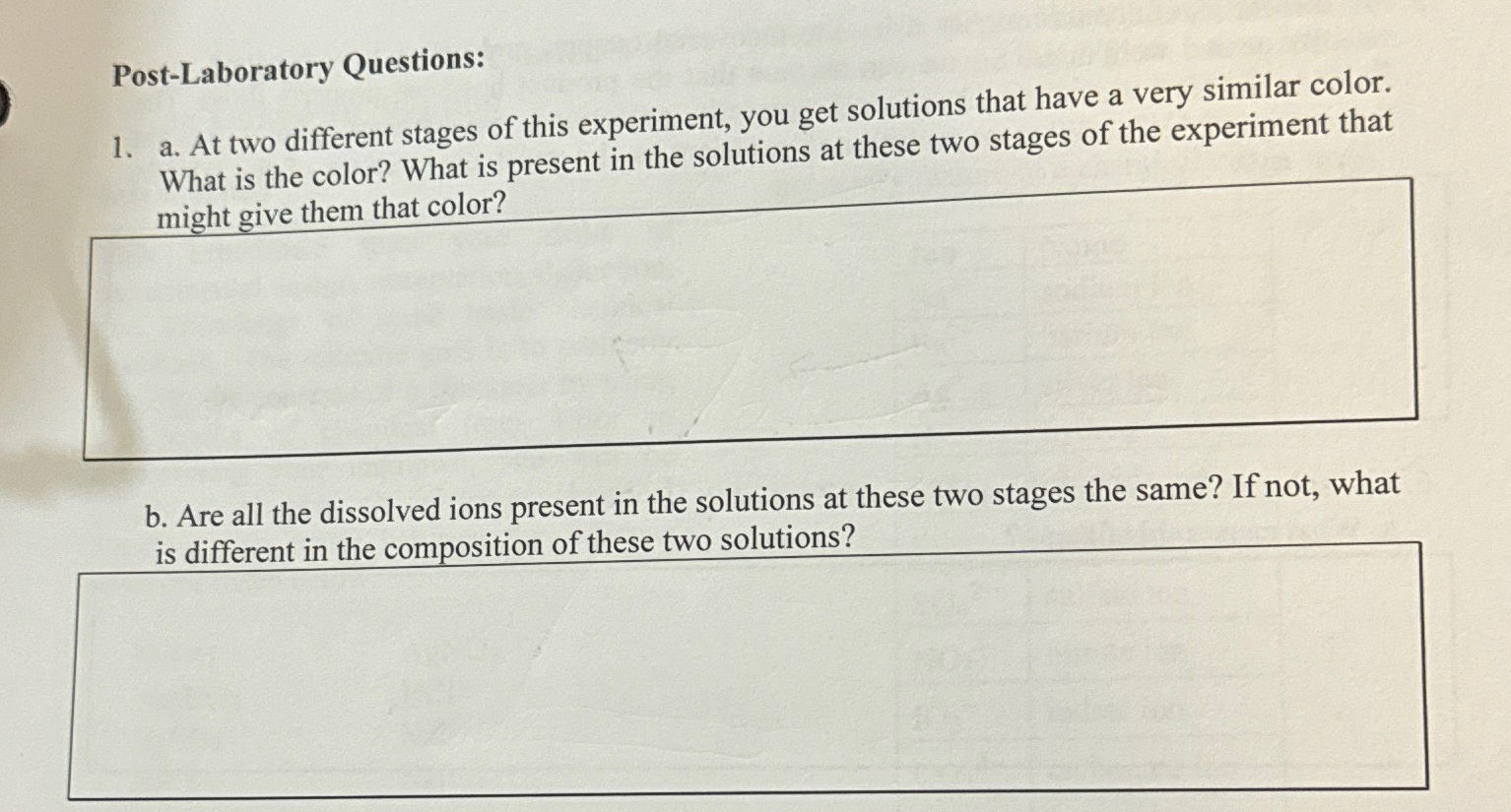 Post-Laboratory Questions:a. ﻿At two different stages | Chegg.com