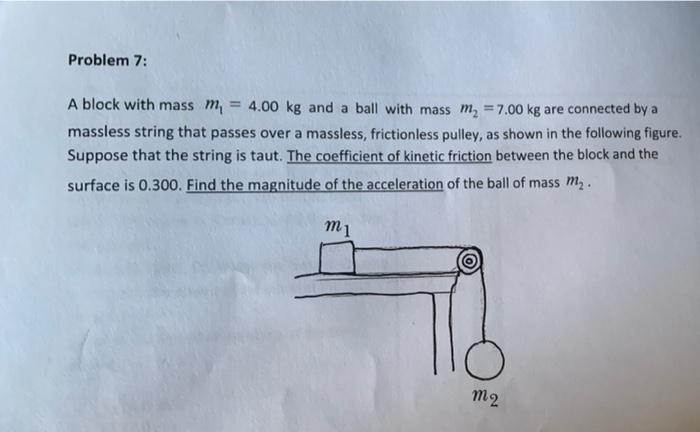 Solved A block with mass m1=4.00 kg and a ball with mass | Chegg.com