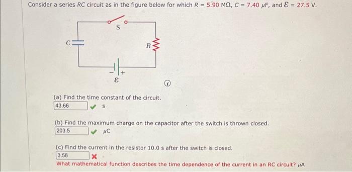 Solved onsider a series RC circuit as in the figure below | Chegg.com