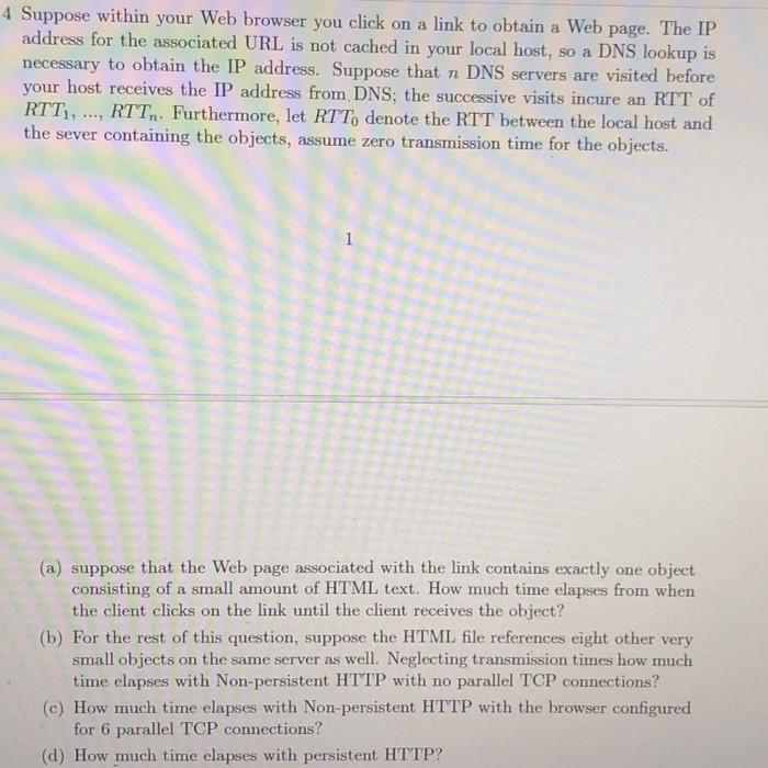 4 Suppose within your Web browser you click on a link | Chegg.com