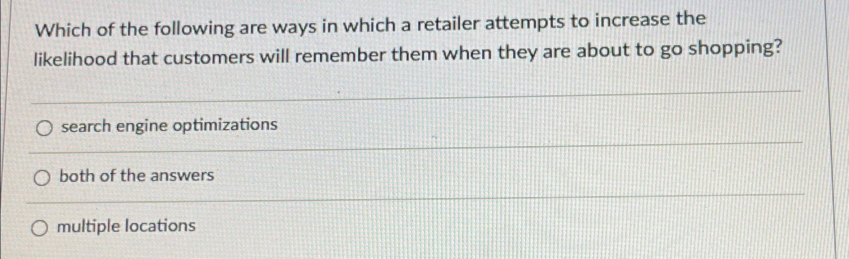 Solved Which of the following are ways in which a retailer | Chegg.com