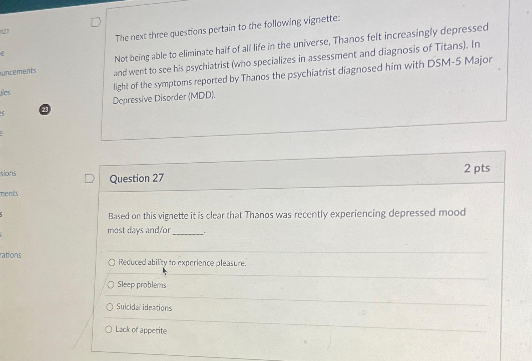 Solved The next three questions pertain to the following | Chegg.com