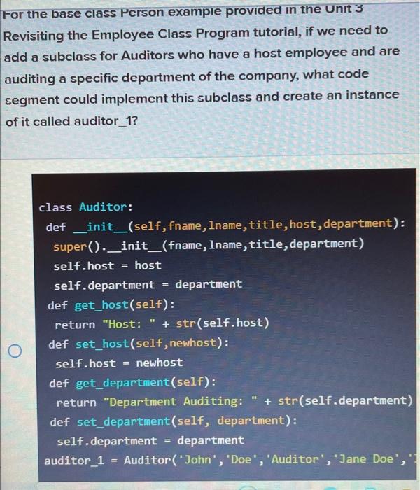 Solved For the base class Person example provided in the | Chegg.com Solved For the base class Person example provided in the | Chegg.com