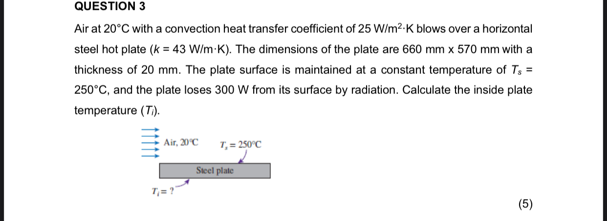 Solved QUESTION 3Air at 20°C ﻿with a convection heat | Chegg.com
