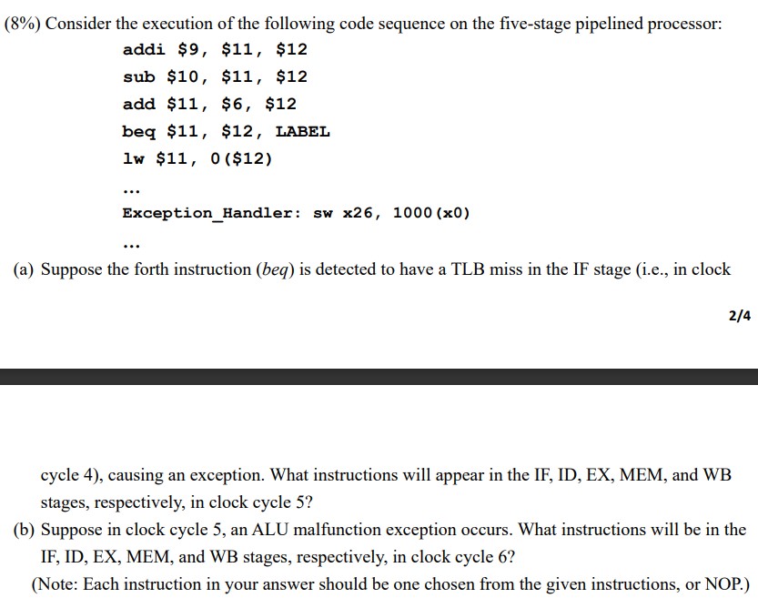 Solved (8%) ﻿Consider the execution of the following code | Chegg.com