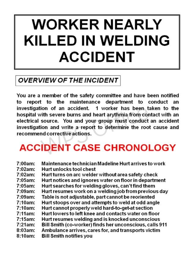 Solved WORKER NEARLY KILLED IN WELDING ACCIDENT OVERVIEW OF | Chegg.com
