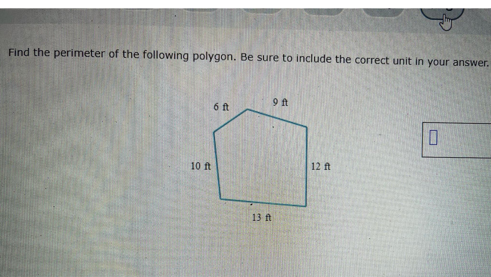 Solved Find the perimeter of the following polygon. Be sure | Chegg.com