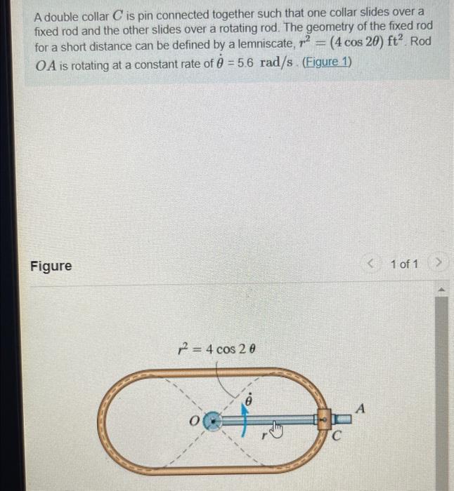 Solved A double collar C is pin connected together such that | Chegg.com