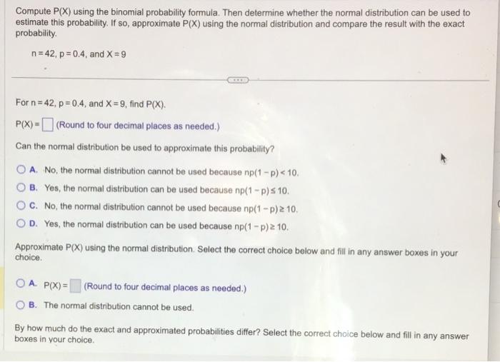 Solved Compute P(X) using the binomial probability formula. | Chegg.com