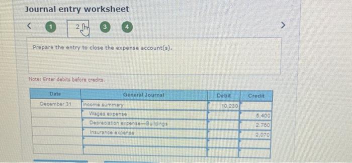 Solved Journal entry worksheet