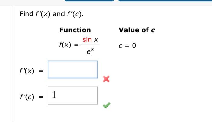 Solved Find F X And F C F X F C 1 Function