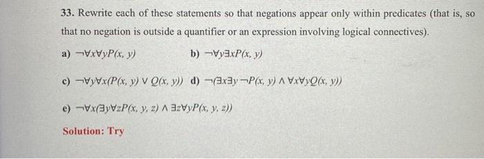 Solved 33. Rewrite each of these statements so that | Chegg.com