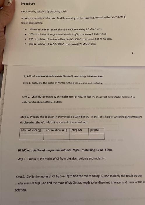 Solved Step 1. Calculate the moles of Na∗ from the given | Chegg.com