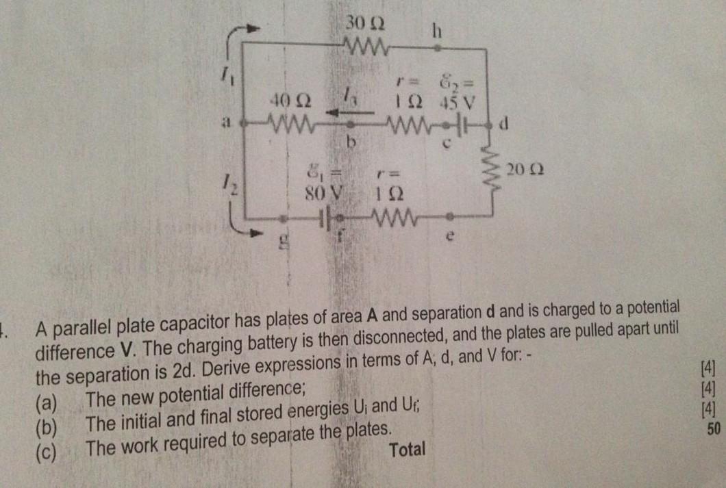 Solved A parallel plate capacitor has plates of area A and | Chegg.com