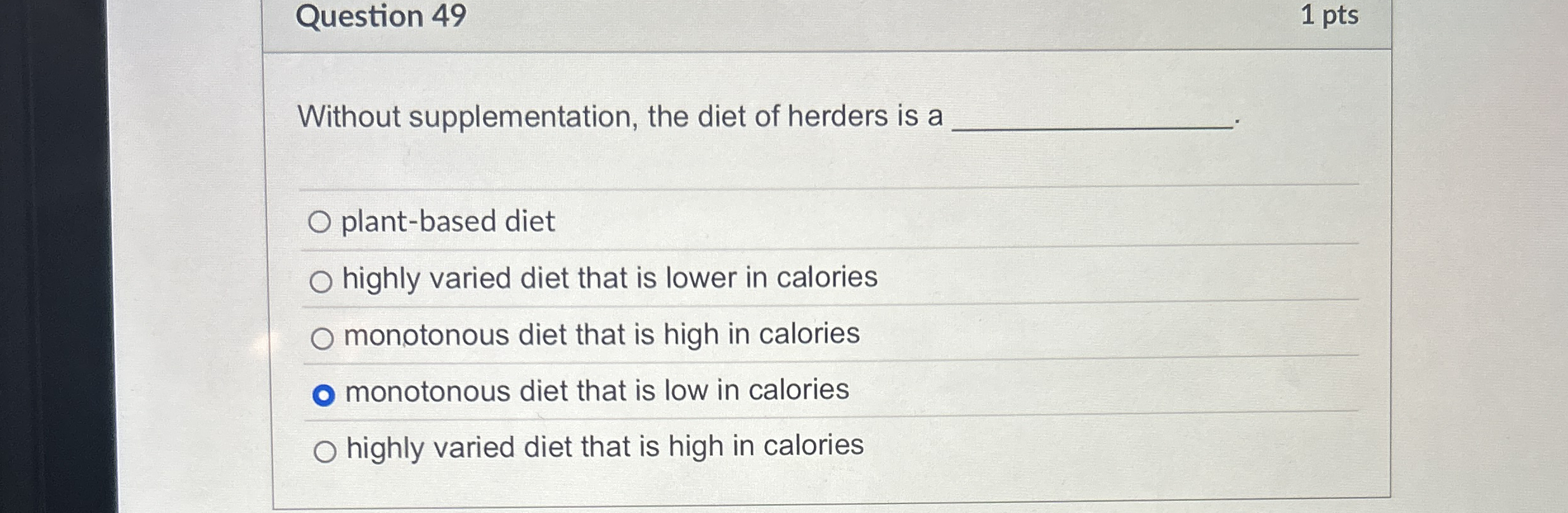 Solved Question 49Without supplementation, the diet of | Chegg.com